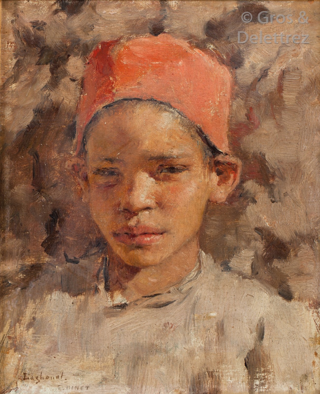 Alphonse-Étienne Dinet | Portrait d’un enfant à la chéchia | MutualArt