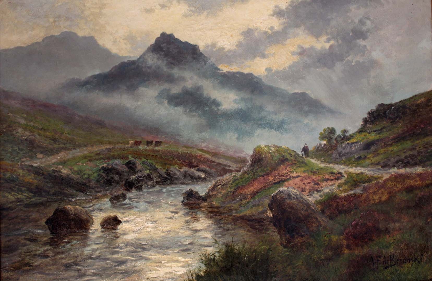 Alfred de Breanski Jr. | ON THE RIVER LYD, DARTMOOR | MutualArt
