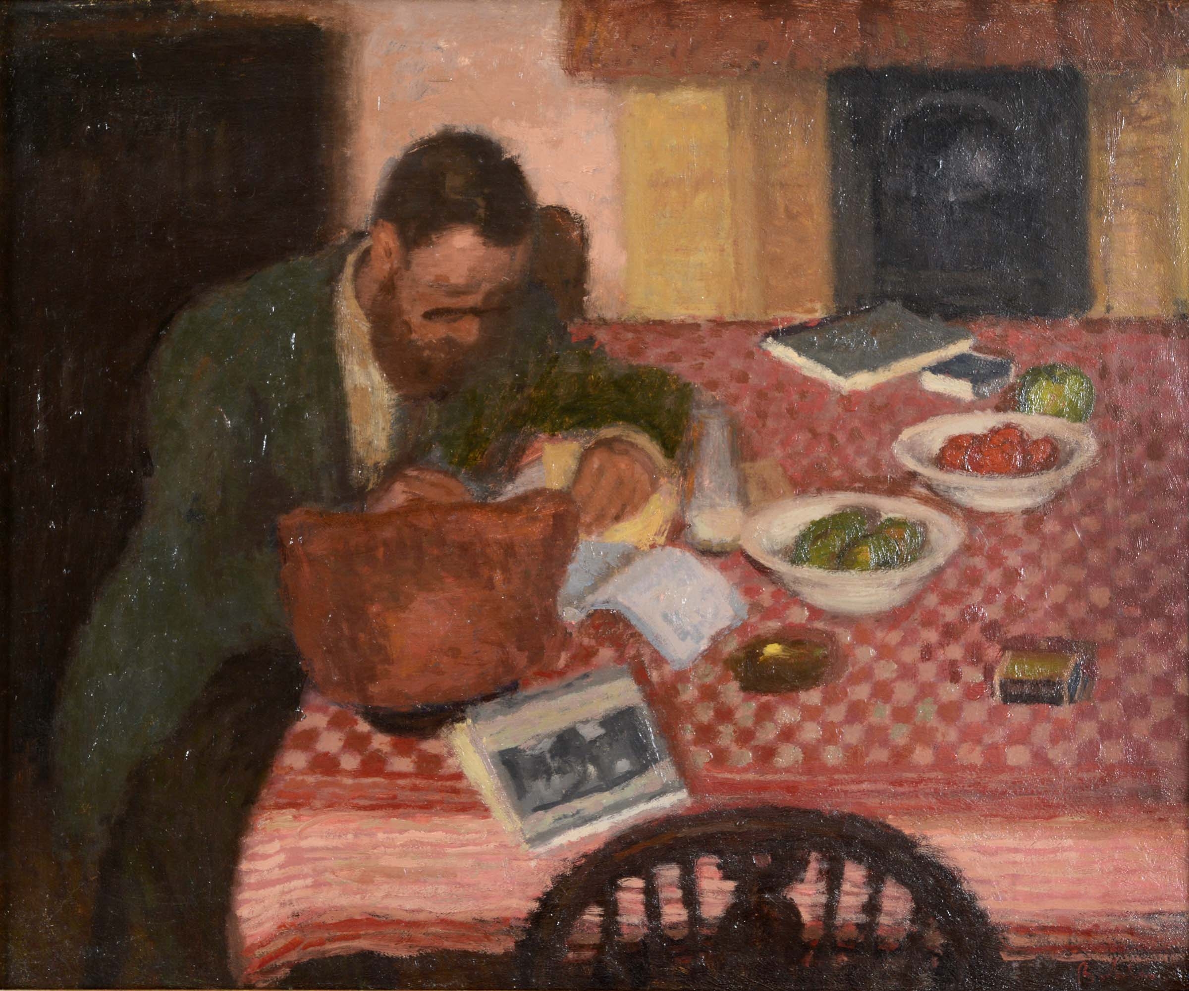 Robert Buhler | ROBERT KITCHENER WRITING AT A TABLE | MutualArt