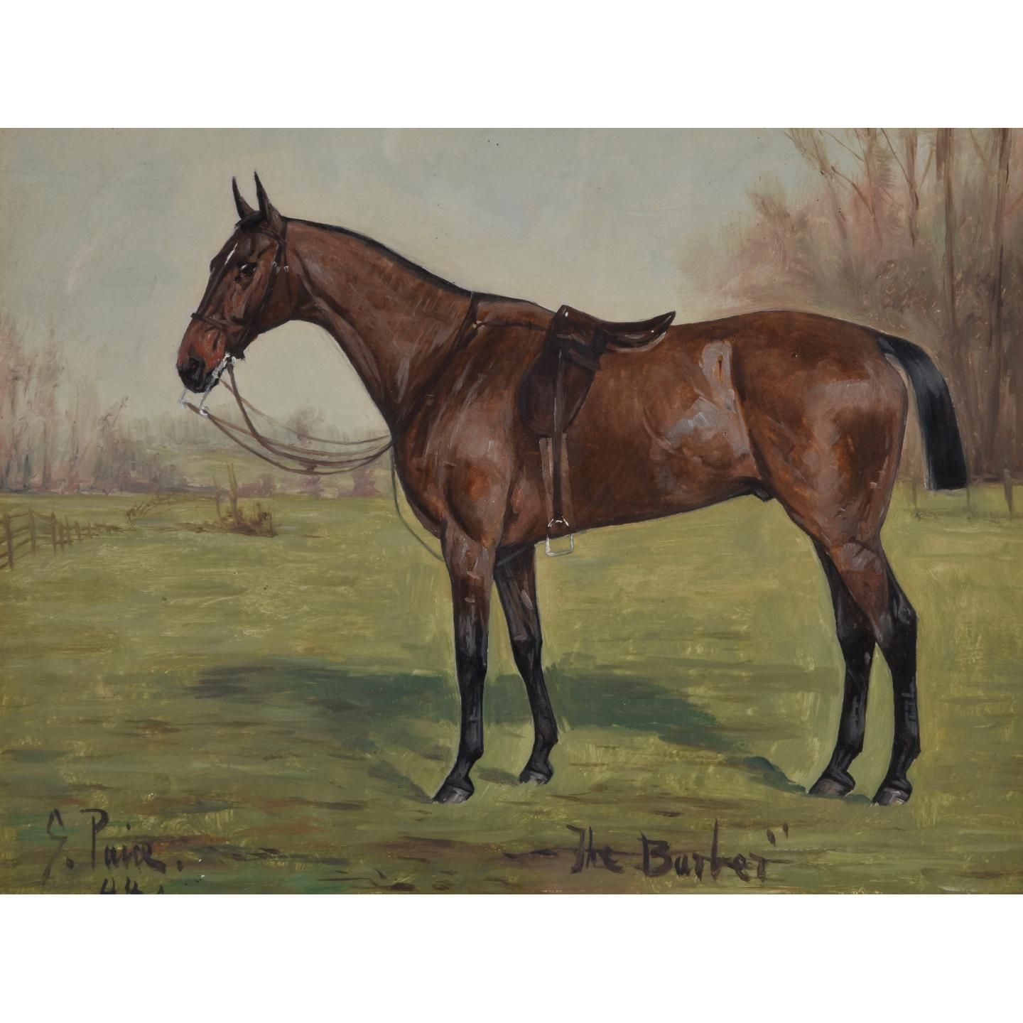 George Paice | The Barber, a saddled bayhunter | MutualArt
