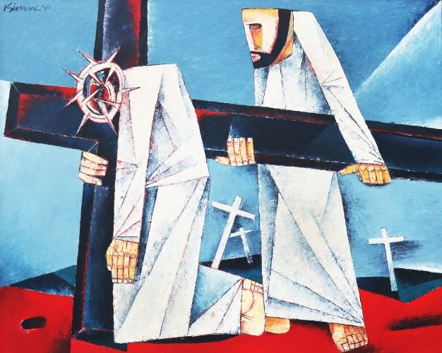 Ang Kiukok | Second Station: Jesus Carries His Cross (1996) | MutualArt