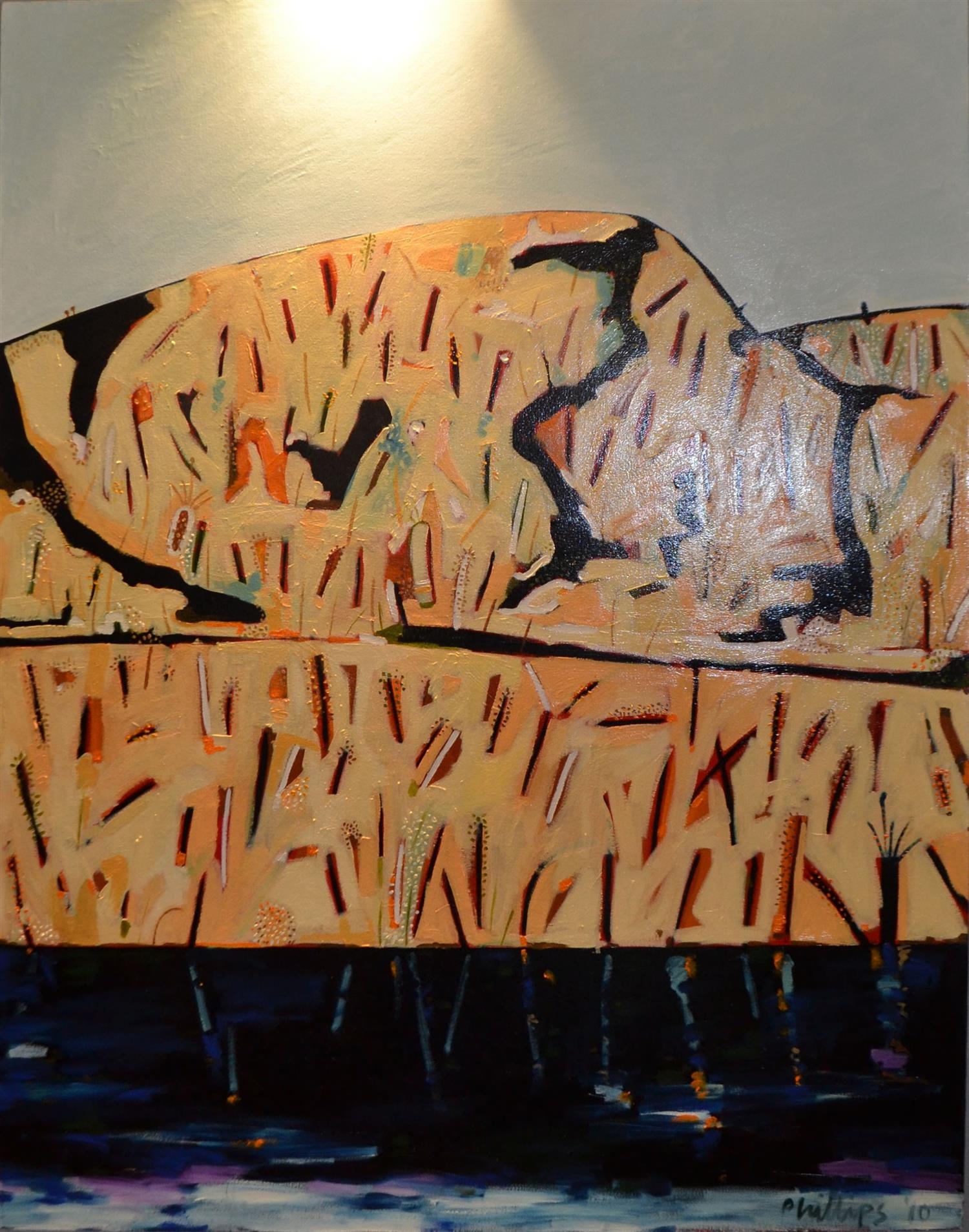 Alan Phillips | Burnt acacias and river | MutualArt