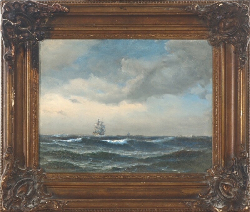 Daniel Herman Anton Melbye | Sescape with ships at sea (1868) | MutualArt