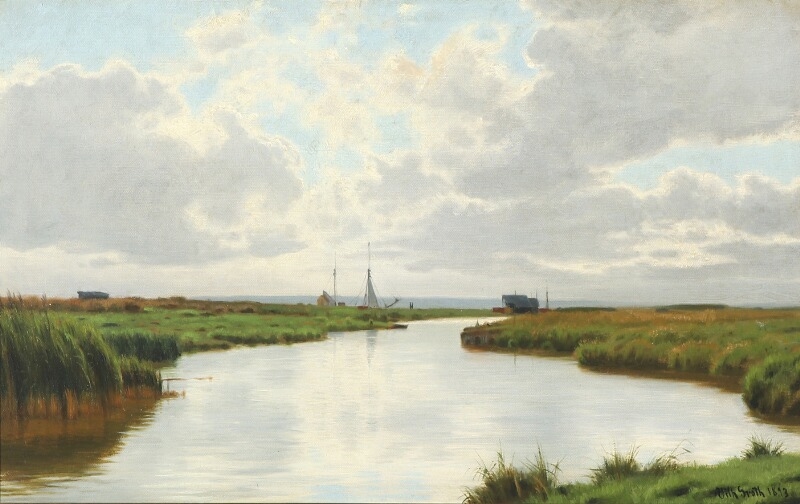 Georg Vilhelm Arnold Groth | Danish landscape at Susåen (1893) | MutualArt