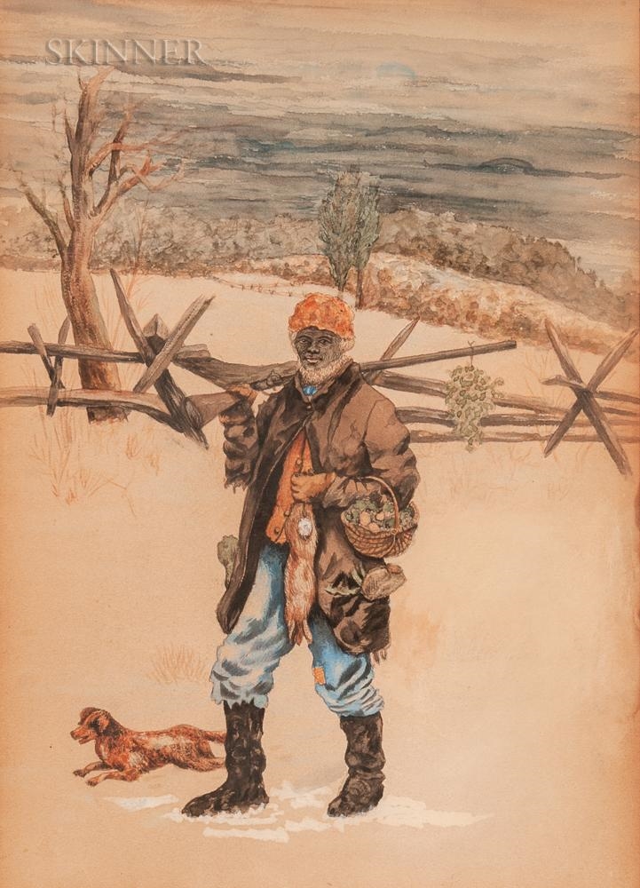 Arthur Burdett Frost | African American Hunter with Dog (1890) | MutualArt