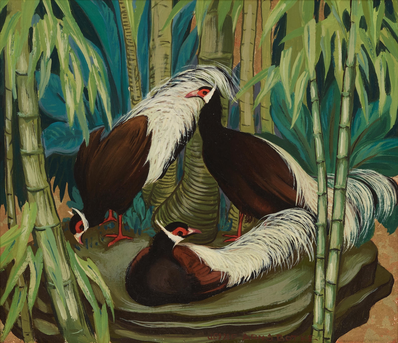 Jessie Arms Botke | Three tropical birds | MutualArt