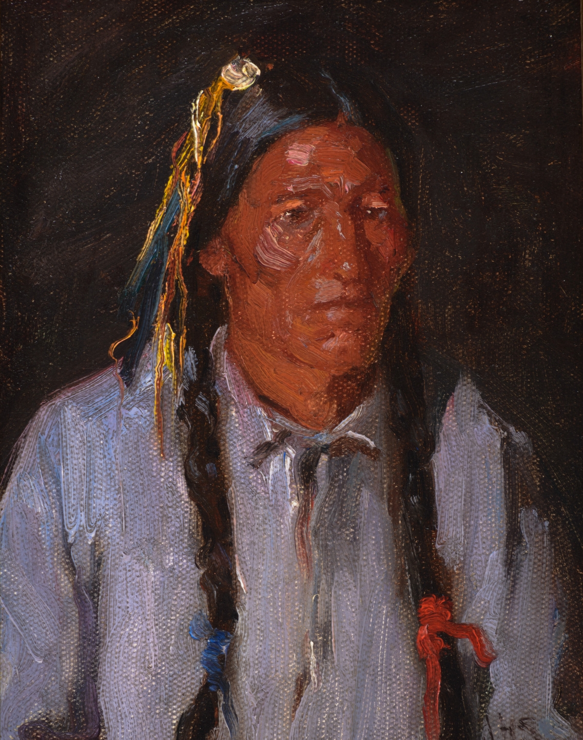 Joseph Henry Sharp | Working by Firelight | MutualArt