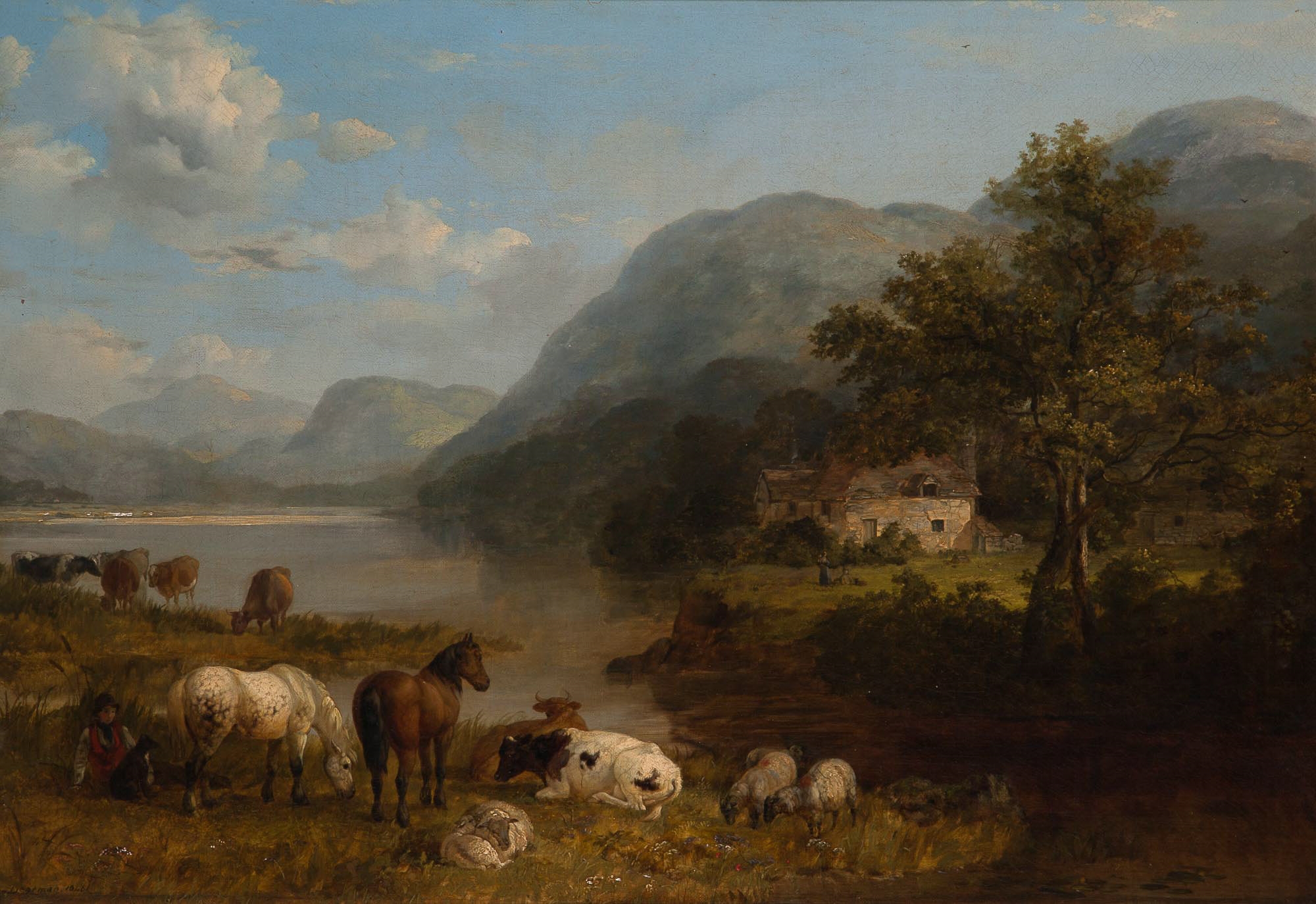 John Dearman | Landscape with Cattle (1846) | MutualArt
