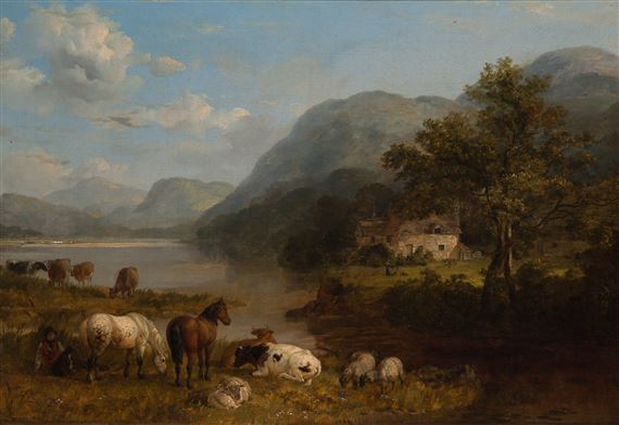 John Dearman | Landscape with Cattle (1846) | MutualArt