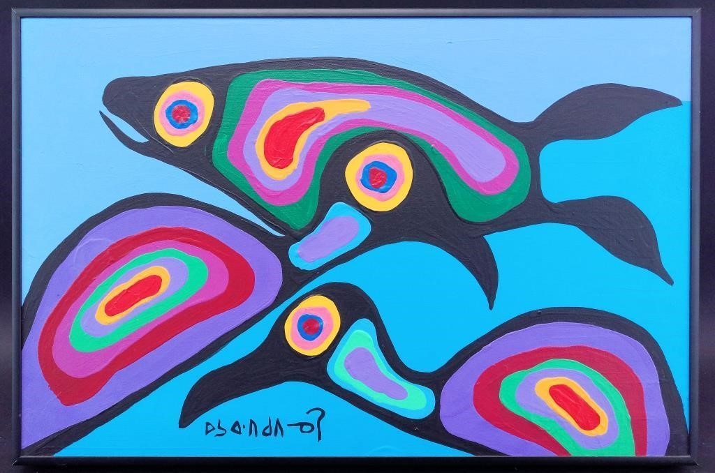 Norval Morrisseau | Fish and Birds | MutualArt