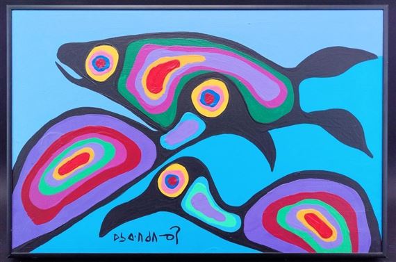 Norval Morrisseau | Fish and Birds | MutualArt