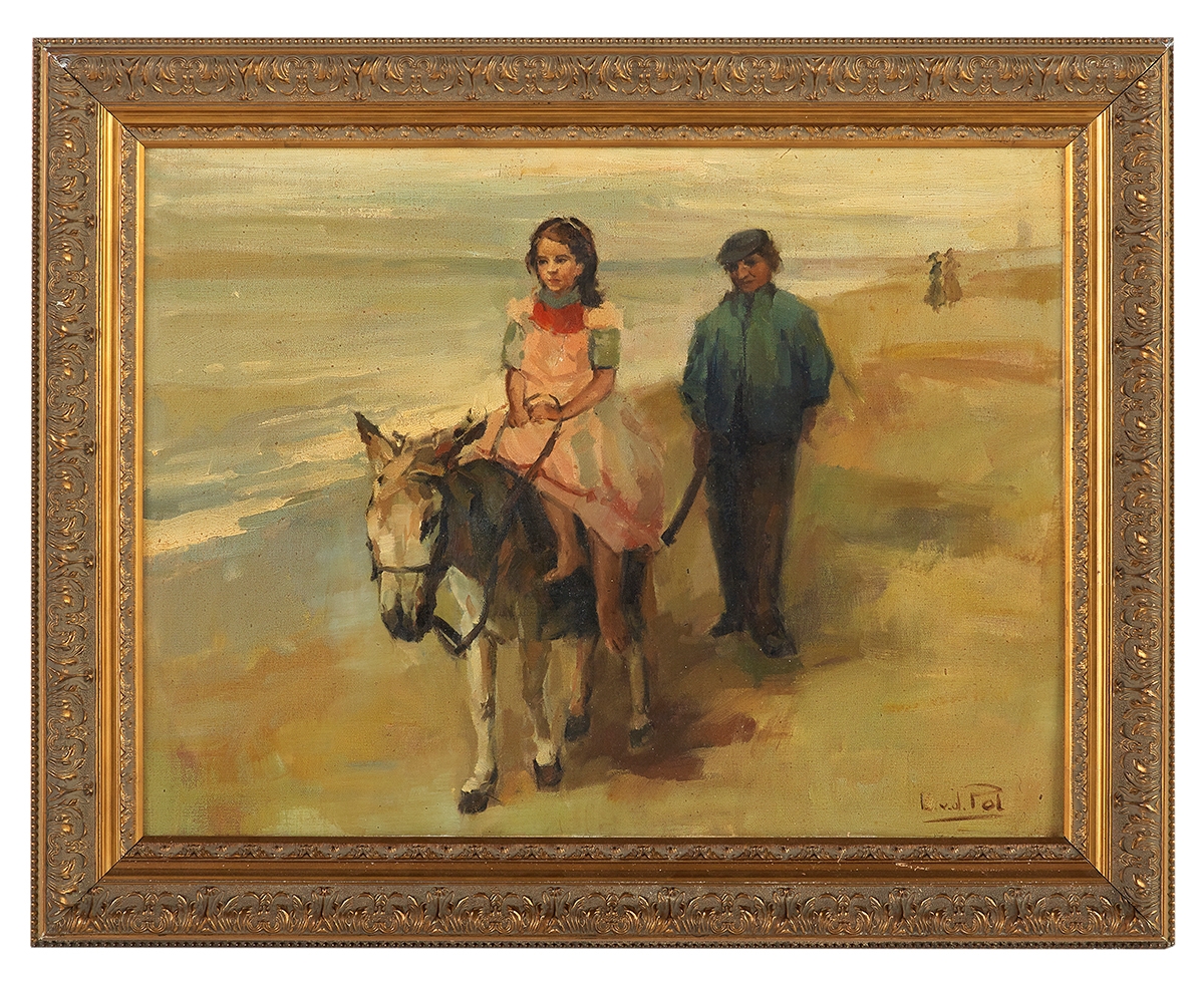 Louis van der Pol | Donkey Ride on the Beach | MutualArt