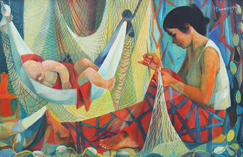 Vicente Manansala | Kahig (1973) | MutualArt