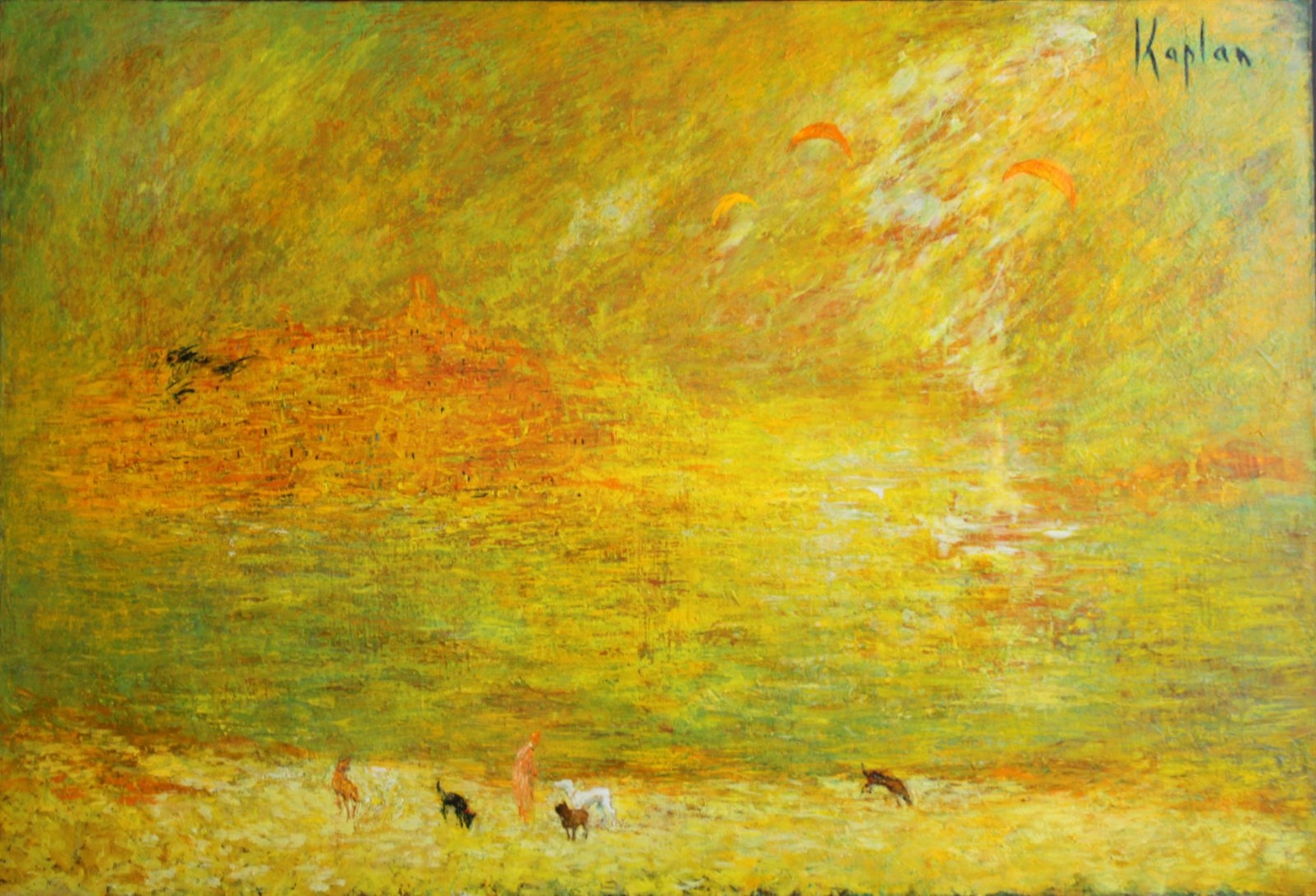 Mark Kaplan | Chiens en bord de mer à Saint-Tropez | MutualArt