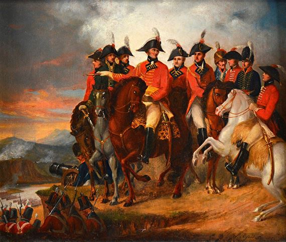 J. Rigaud | Officers on Horseback surveying a battle (1813) | MutualArt