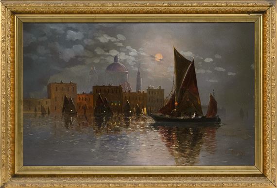 Clarence E. Braley | Sunset view of Venice from the water | MutualArt