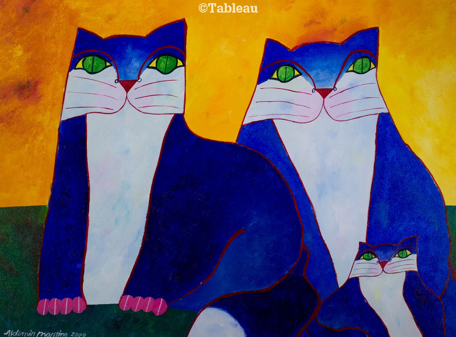 Aldemir Martins | Família de gatos | MutualArt