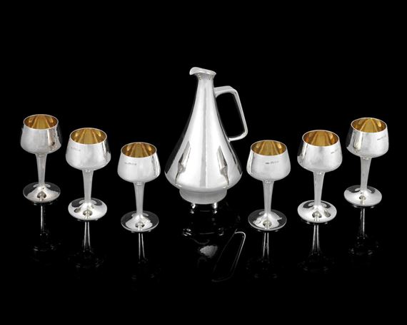 Robert Edgar Stone | 7 Works: A cased silver liqueur set | MutualArt