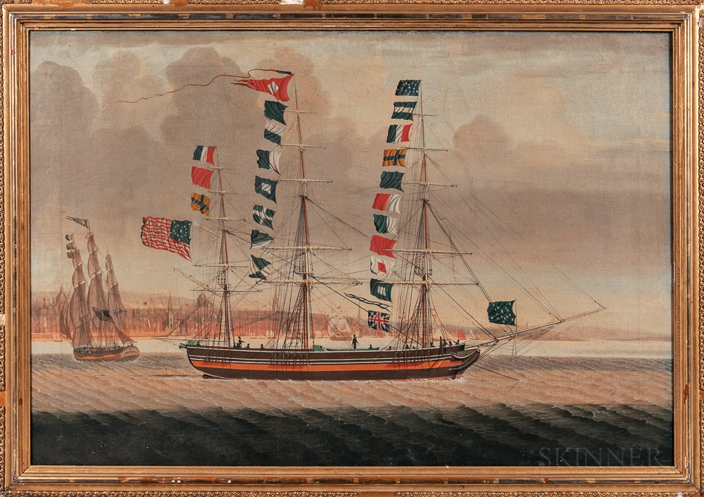 American School, 19th Century | Portrait of the Packet Ship Emerald off ...