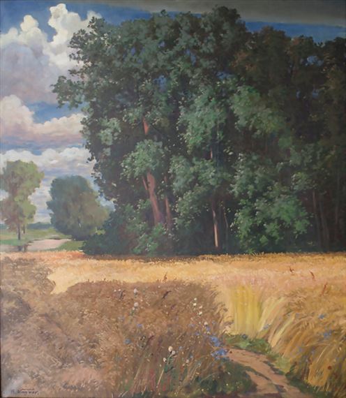 Carl Ludwig Friedrich Wagner | 'Weizenfeld am Waldrand' / 'A wheat ...