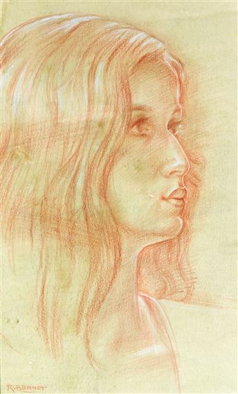 Rudolf Bonnet | A portrait of a girl - studie voor compositie | MutualArt