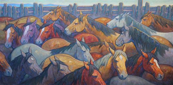 Howard Post | Three Blazed Fillies | MutualArt