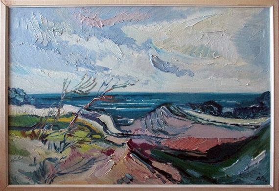 Aage Strand | Coastal scenery with dunes | MutualArt