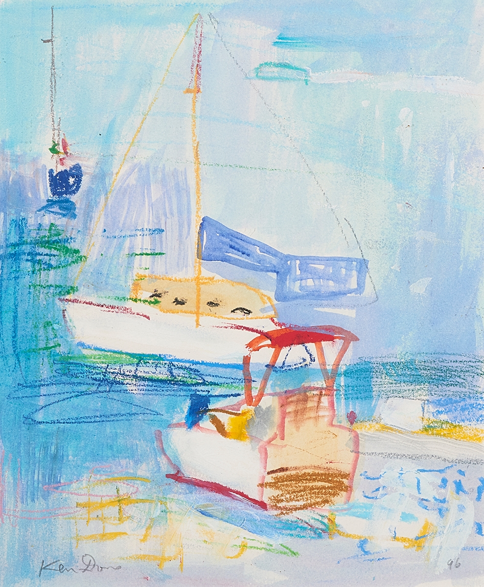 Ken Done | Boats on the Harbour (1996) | MutualArt
