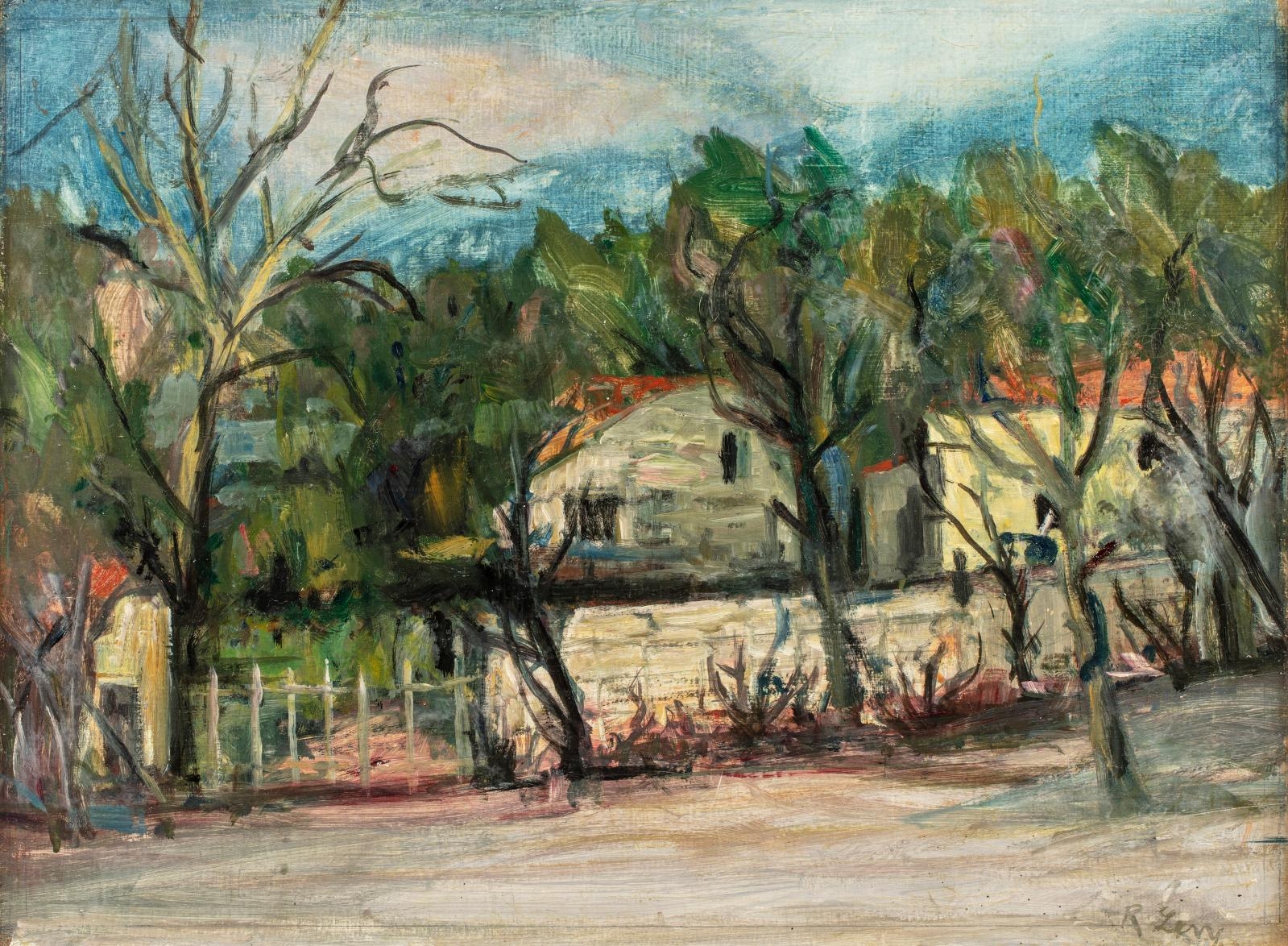 Rudolf Levy | Vue d'une maison à travers les arbres | MutualArt