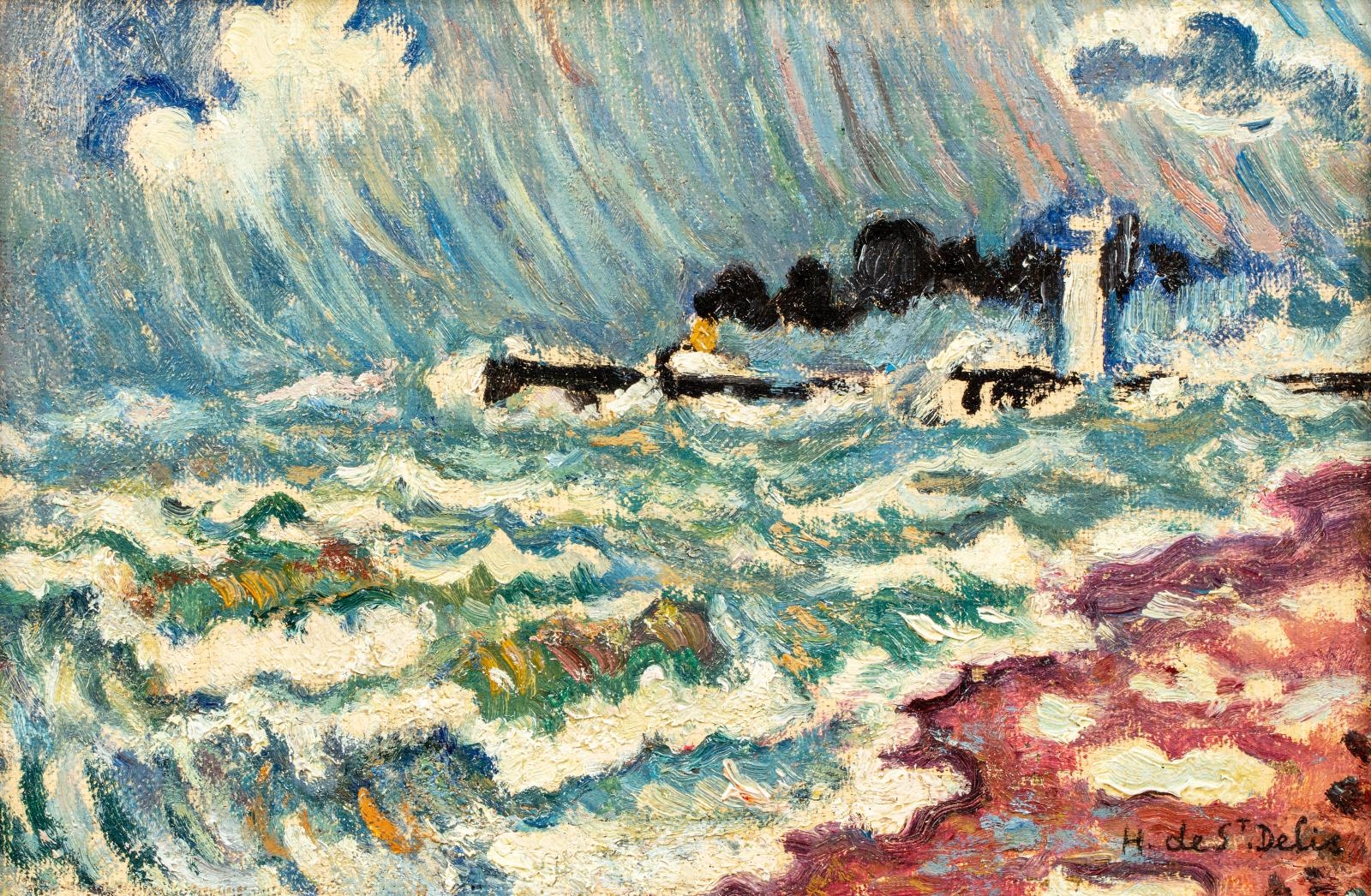 Henri Liénard de Saint-Délis | Mer démontée | MutualArt