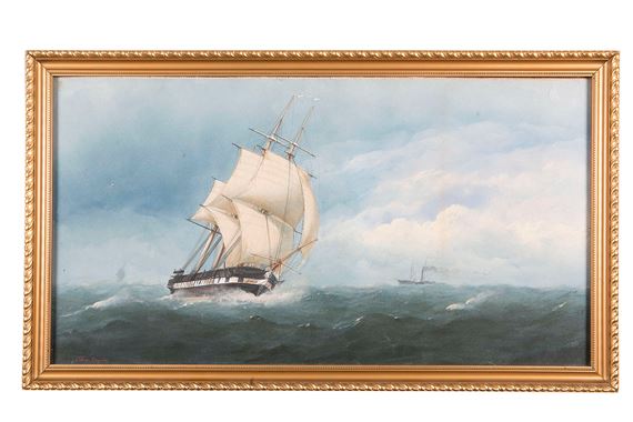 Charles Taylor, Jr. | A Frigate in choppy waters | MutualArt