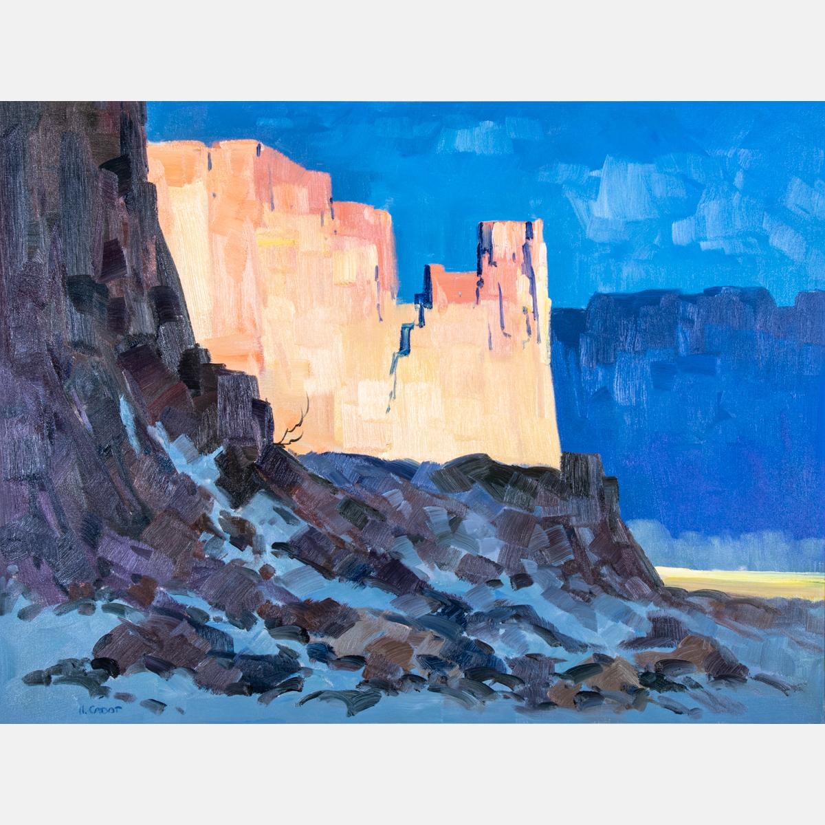 Hugh Cabot | Sunlit Monolith, Canyon Depths | MutualArt