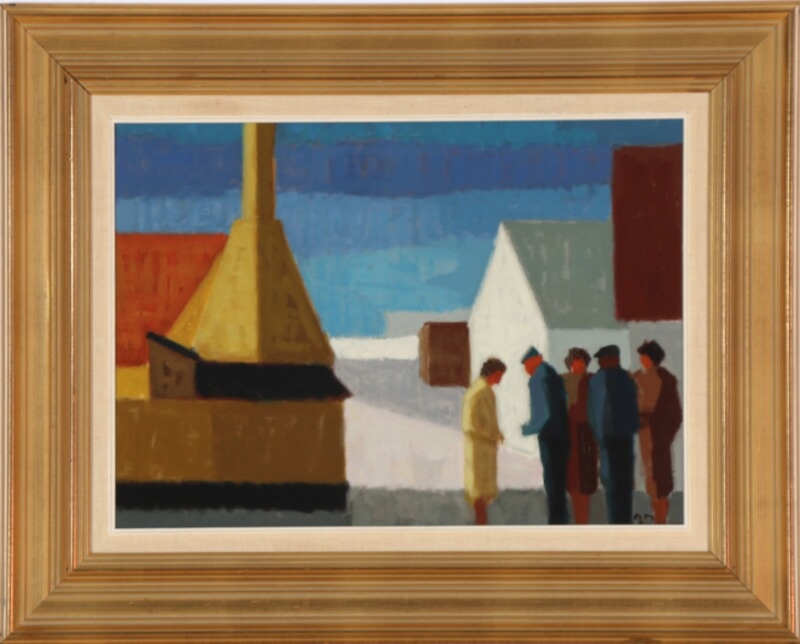 Axel Munch | Figures by a smokehouse, Bornholm | MutualArt