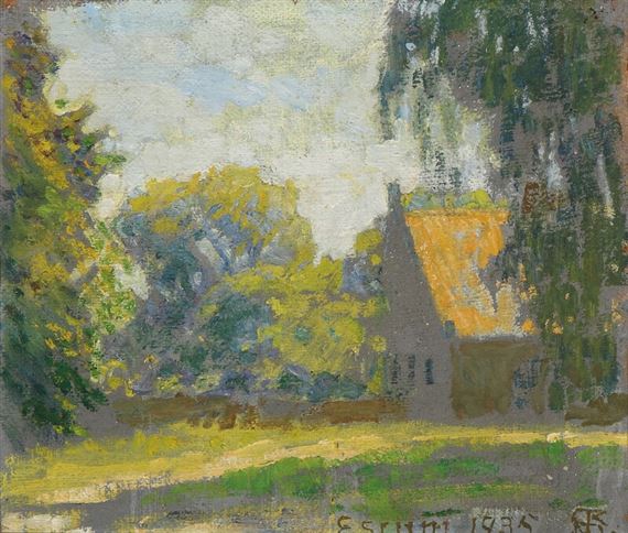 Niels Skovgaard | A summer day in a garden in Esrum (1935) | MutualArt
