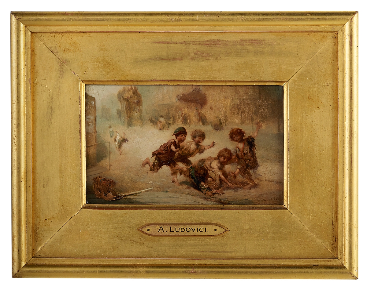 Albert Ludovici Sr. | Street Children Playing (1884) | MutualArt