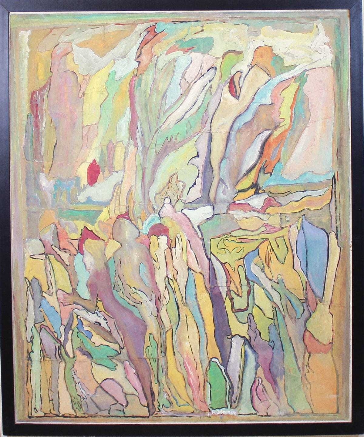 Alejandro Serrat Blasco-Ibanez | Colorful abstract with several figural ...