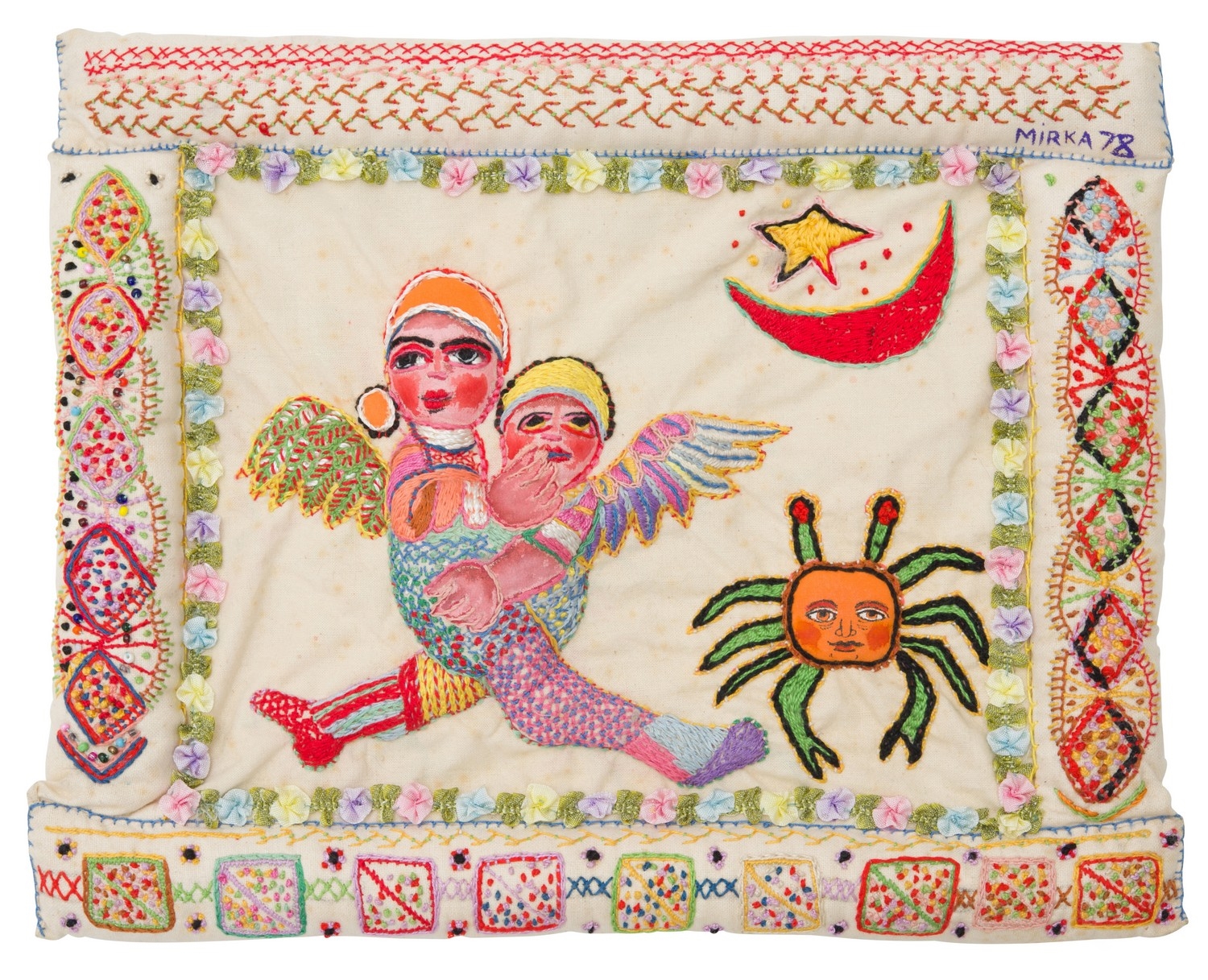 Mirka Mora | Girl Riding Bird (1979) | MutualArt
