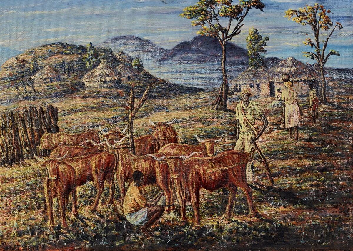 Helen Mmakgabo Mmapula Sebidi | Milking the cows | MutualArt