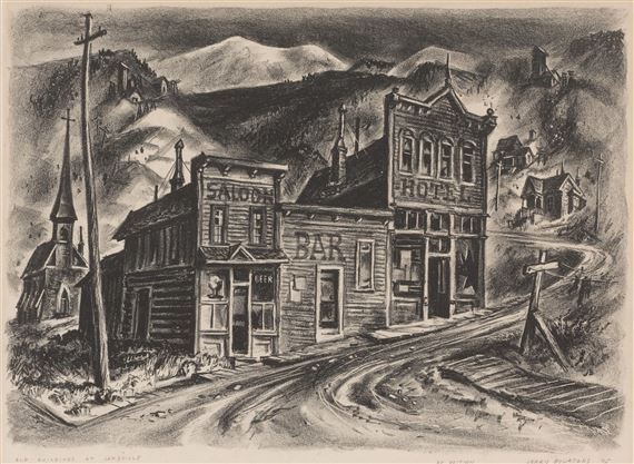 Jerry Bywaters | Old Buildings at Leadville (1945) | MutualArt