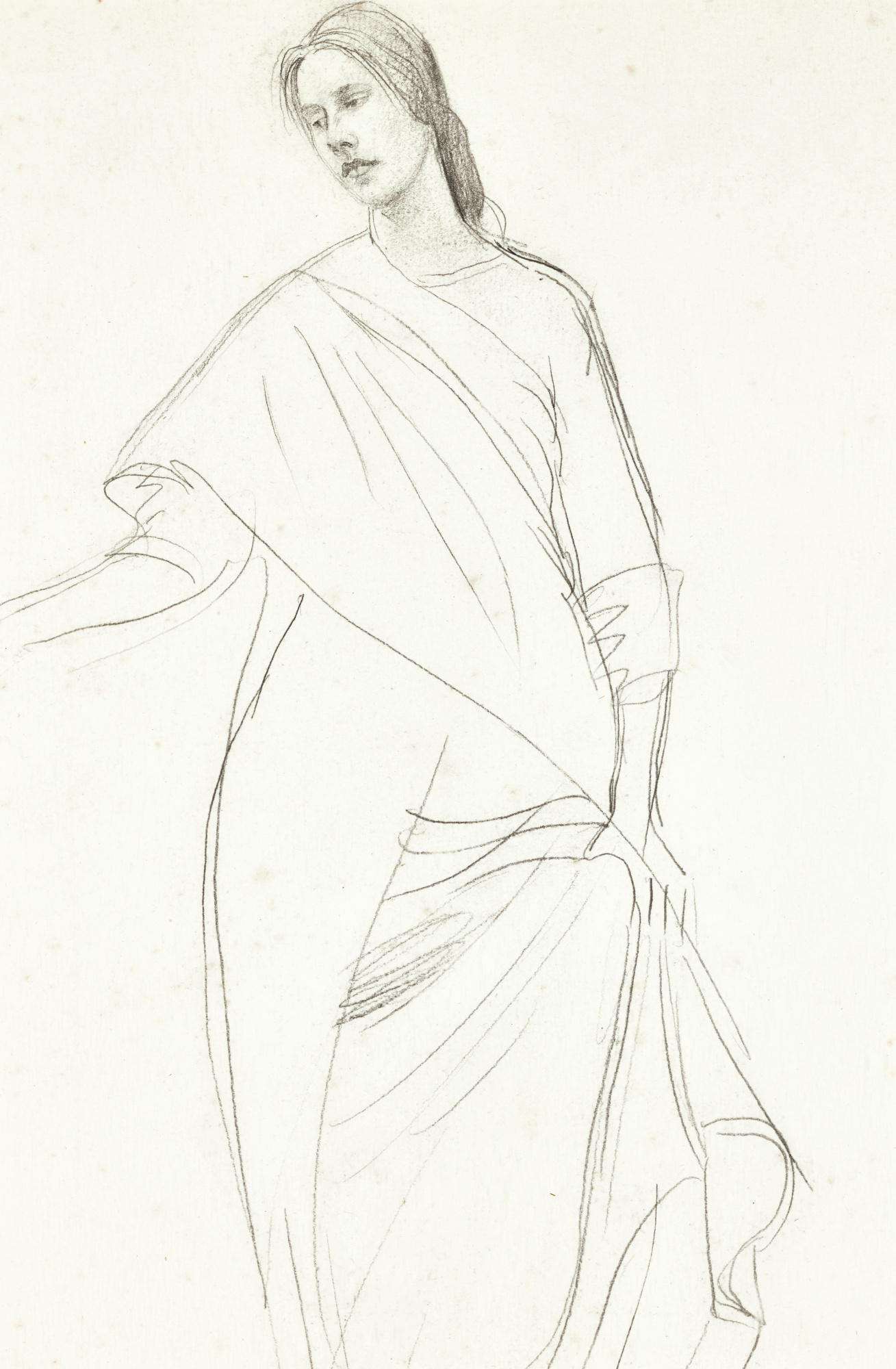 Augustus Edwin John | STUDY OF A FEMALE NUDE, BUST-LENGTH | MutualArt