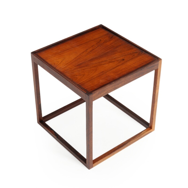 Kurt Ostervig | Cube-shaped rosewood side table | MutualArt