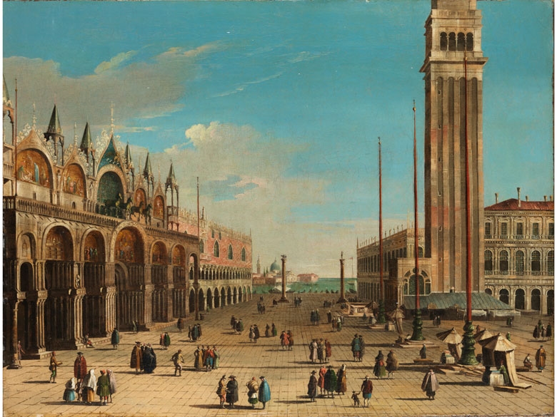 Bernardo Bellotto | Vedute of the San Marco Square in Venice with Doge ...