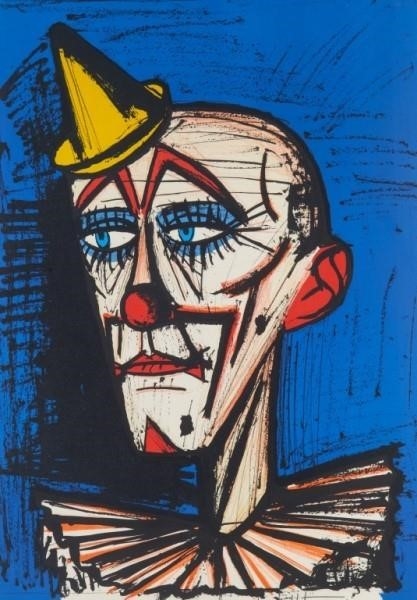 Bernard Buffet | CLOWN FOND VERT (1980) | MutualArt