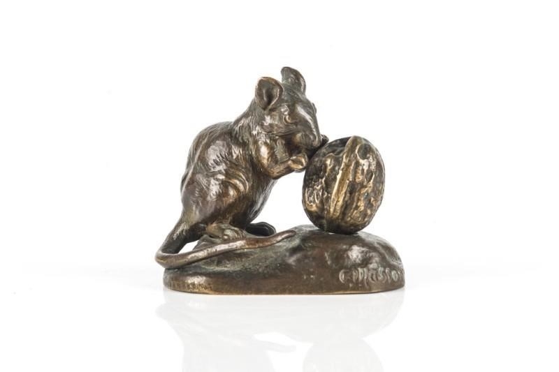 Clovis Edmond Masson | Sculpture of a mouse with a walnut | MutualArt