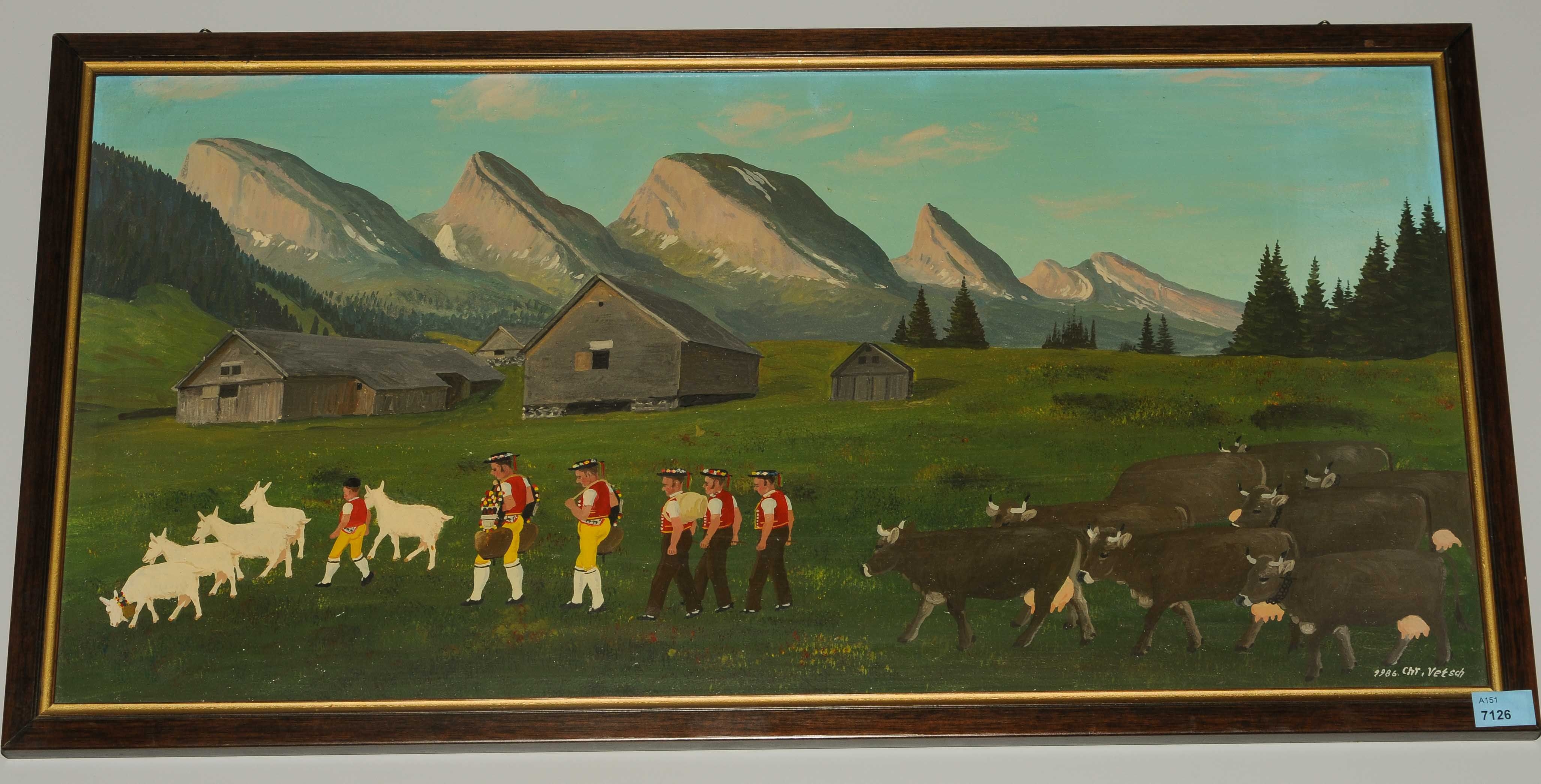 Christian Vetsch | Alpaufzug mit Churfirsten (1986) | MutualArt