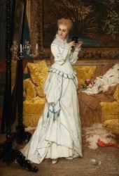 Franz Verhas | Jeune fille se préparant pour le bal masqué (1876 ...