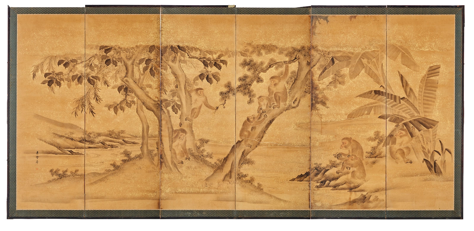Japanese School, 19th Century | A pair of six panel screens with ...