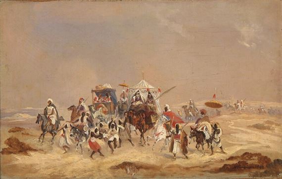 Niels Simonsen | A caravan in the desert (1848) | MutualArt