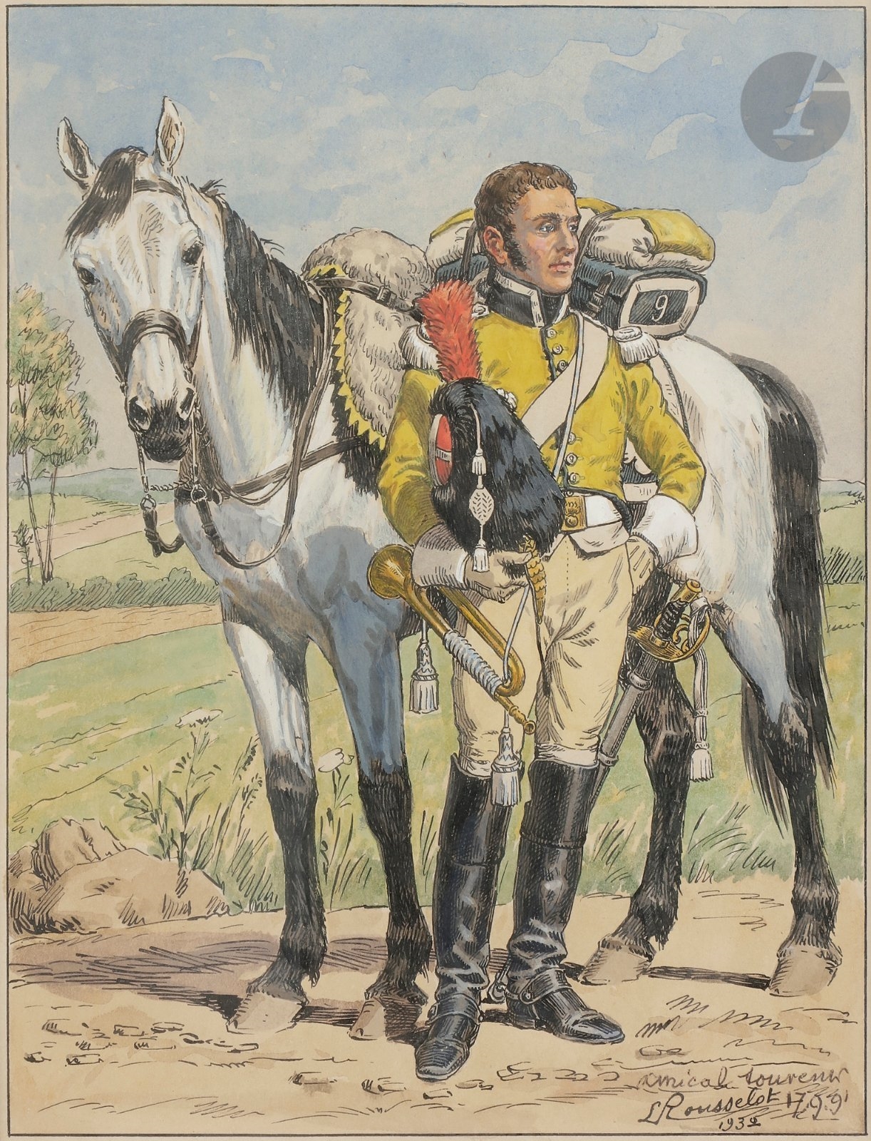 Lucien Rousselot | Trompette du 9e régiment de cuirassiers, Premier Empire | MutualArt