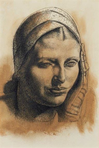 Reginald Brill | Portrait of a woman wearing a cap | MutualArt